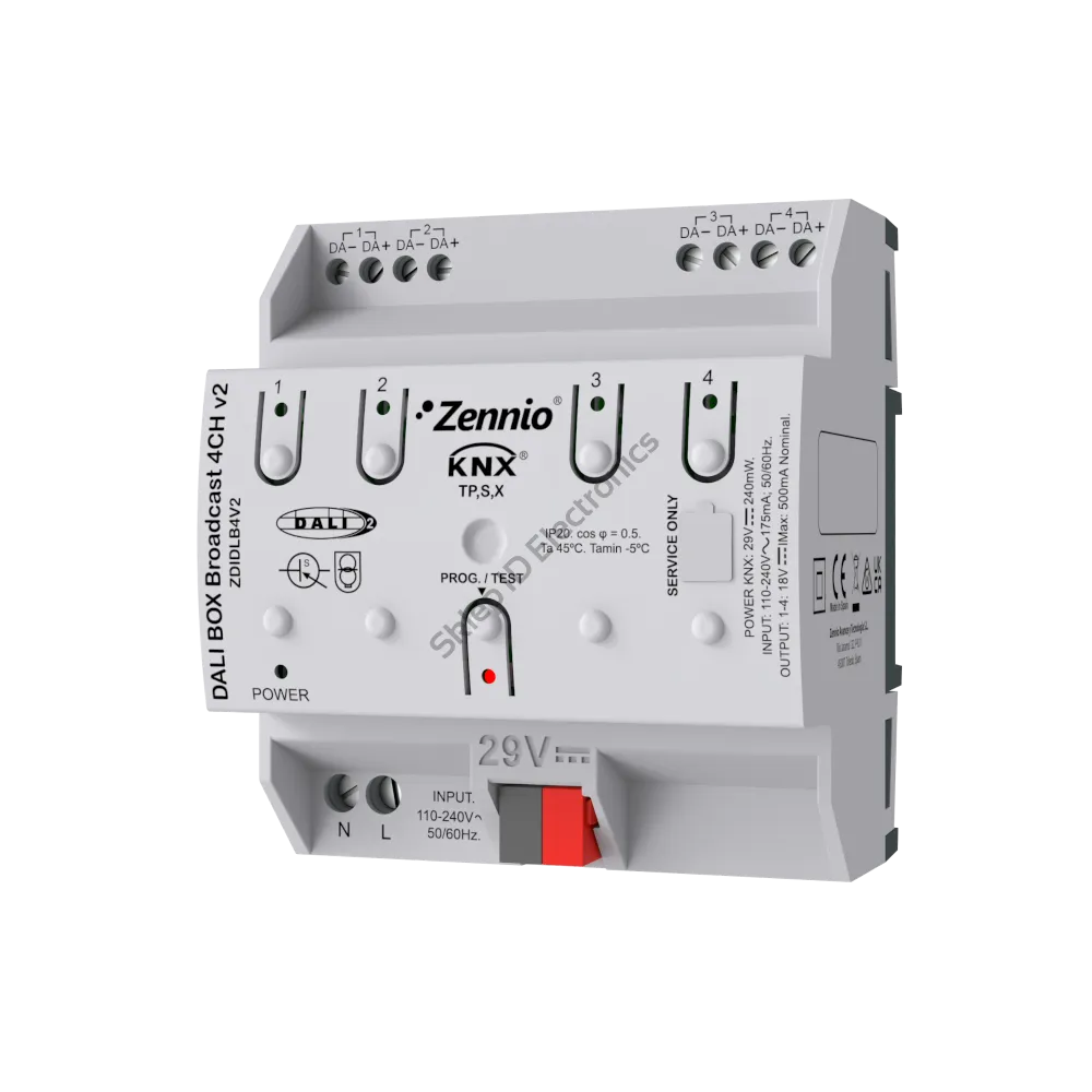 DALI Broadcast 4CH v2 interfejs KNX - DALI , 4 kanały (250 stateczników)